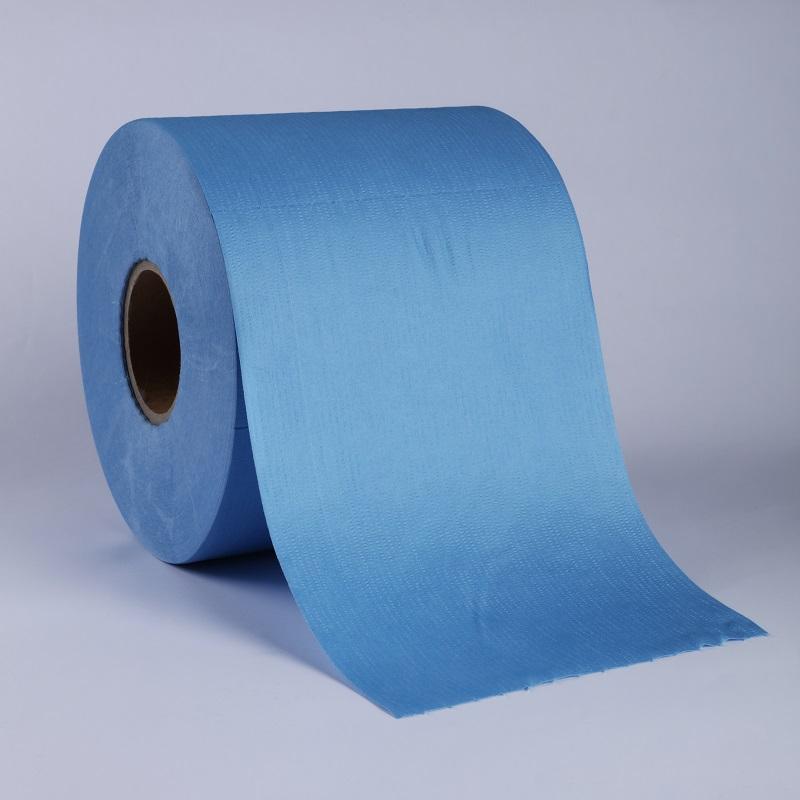 White / blue Micro Denier Roll Wiper,Nonwoven Blue Roll Wipes supplier